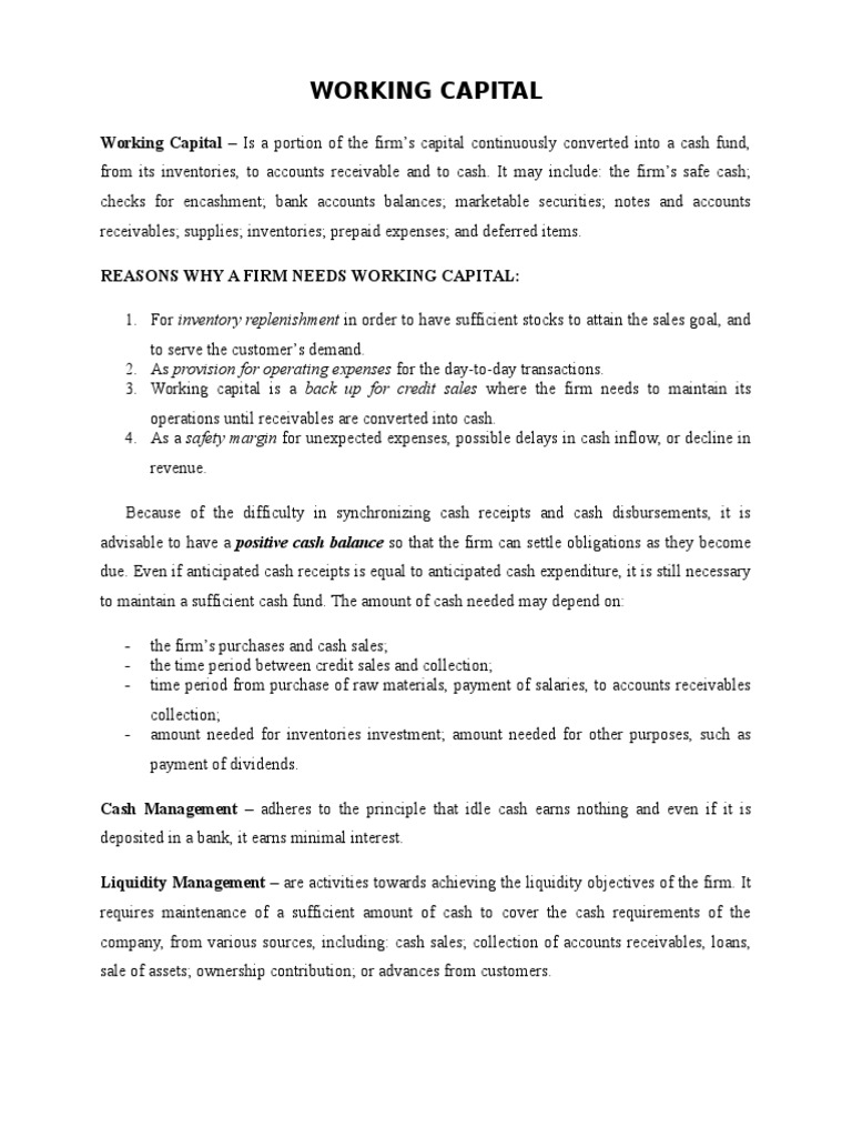 Chapter 4 - Working Capital and Cash Flow Management | PDF | Present ...
