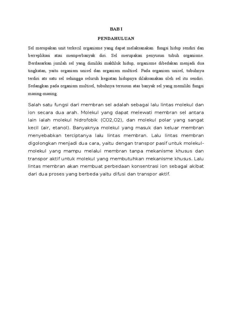 3 Makalah Membran Sel & Transport Sel | PDF