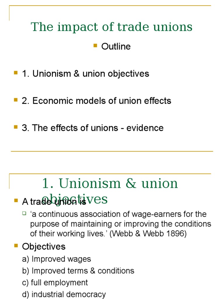 The Impact of Trade Unions | PDF | Trade Union | Labour Economics