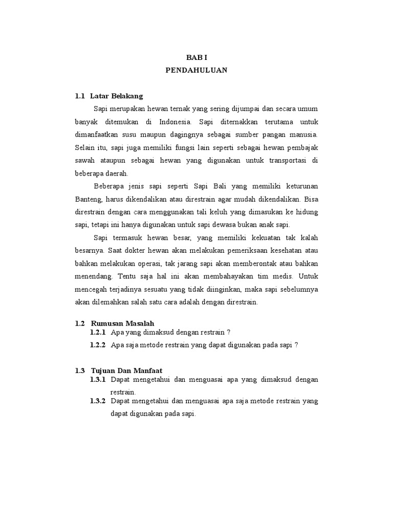 Metode Restrain pada Sapi Ternak | PDF | Kesehatan Holistik