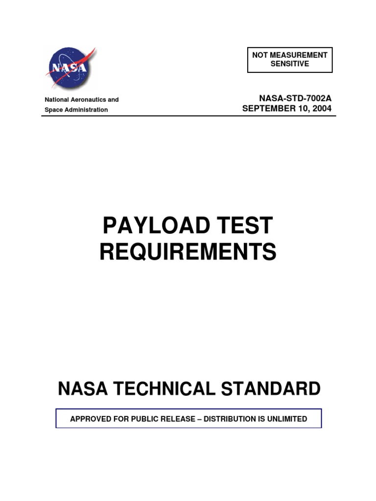 Payload Test Requirements: Nasa Technical Standard | PDF | Nasa ...