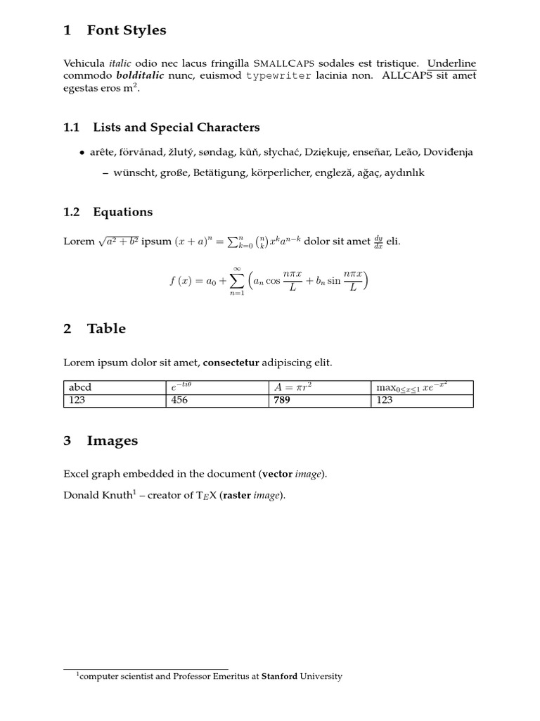 Font and Equation Styles | PDF