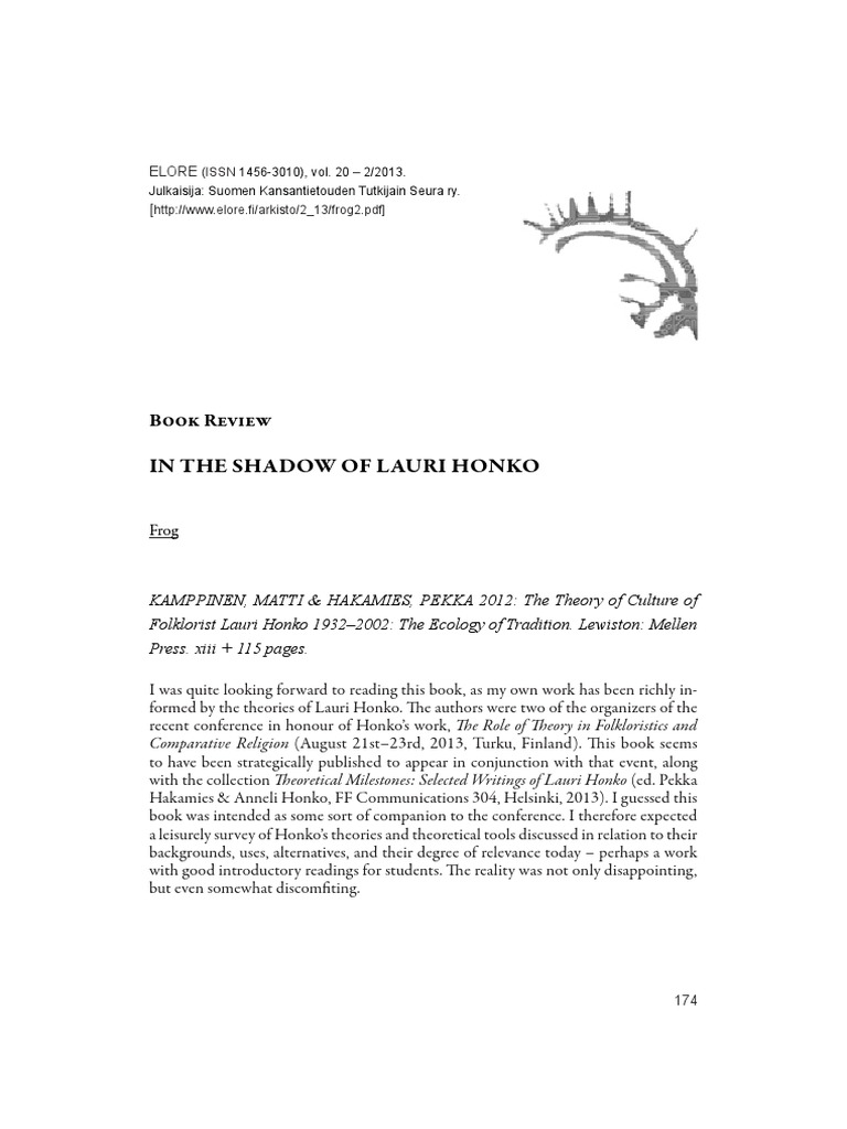 Frog2 Lauri Honko | PDF | Traditions | Ecology