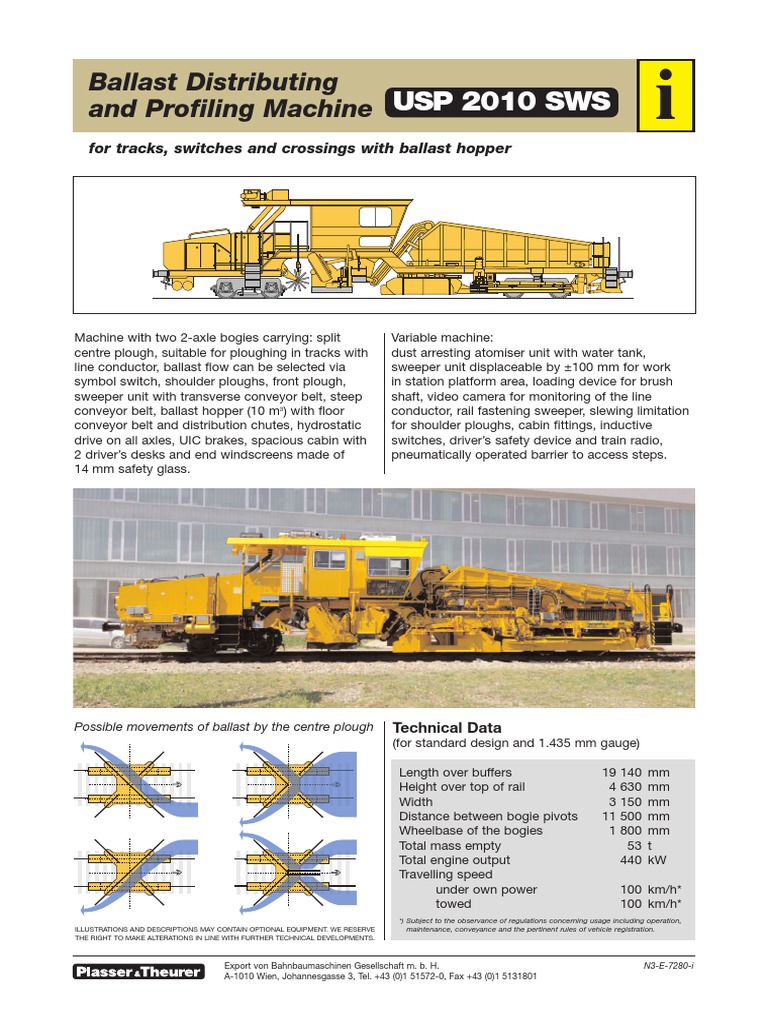 Ballast Distributing and Profiling Machine | PDF | Track (Rail ...