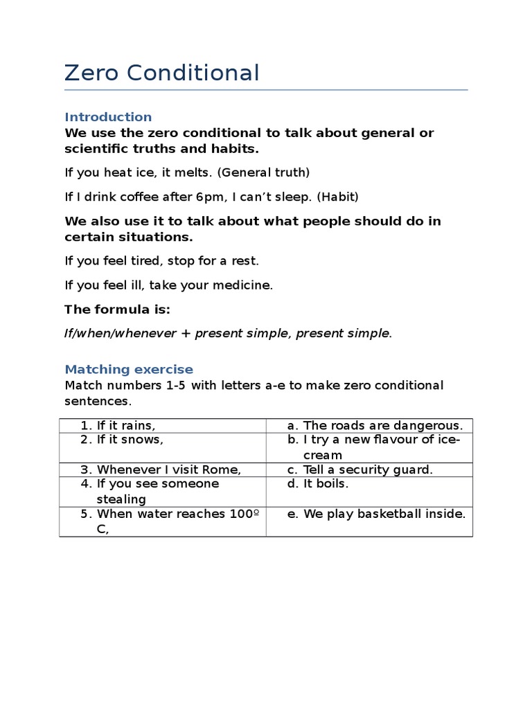 Zero Conditional: We Use The Zero Conditional To Talk About General or ...