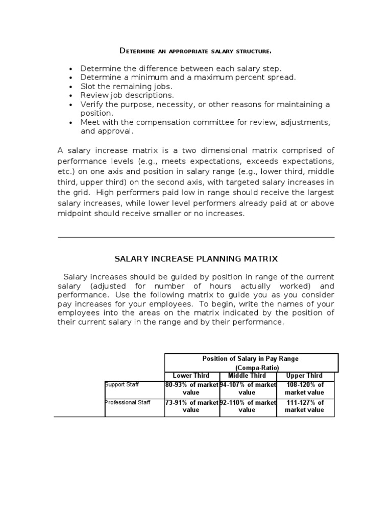 Salary Matrix... Compensation Management | PDF | Salary | Matrix ...