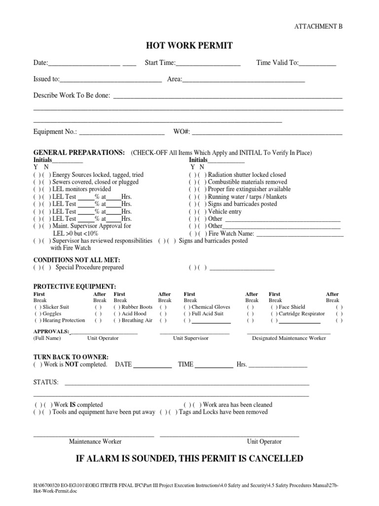 Hot Work Sample-3 | PDF | Personal Protective Equipment | Equipment