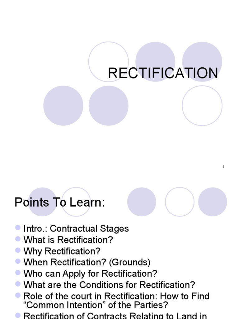 Rectification | PDF | Fraud | Equity (Law)