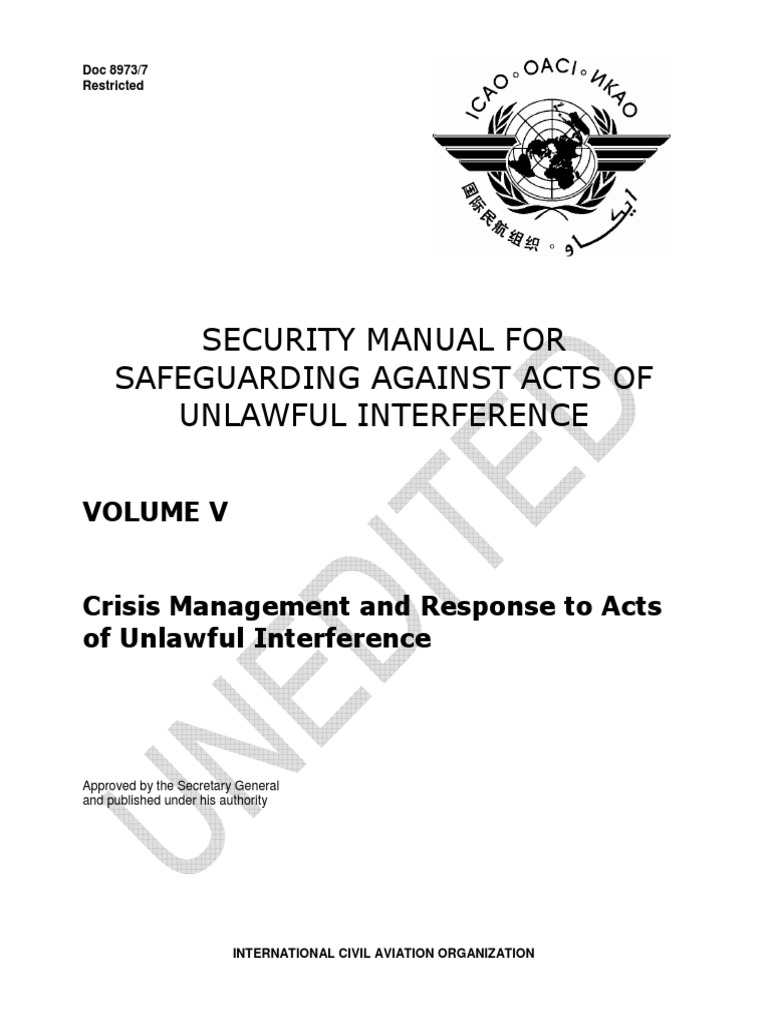 ICAO Doc 8973: Aviation Security Manual | PDF | Airport Security | Airport