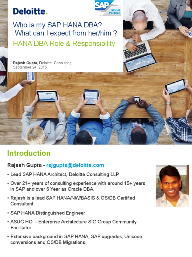 Who Is My Sap Hana Dba? What Can I Expect From Her/him ? | PDF