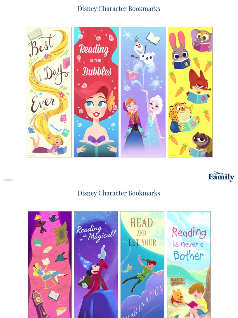 Disney Family Printable Disney Bookmarks | PDF