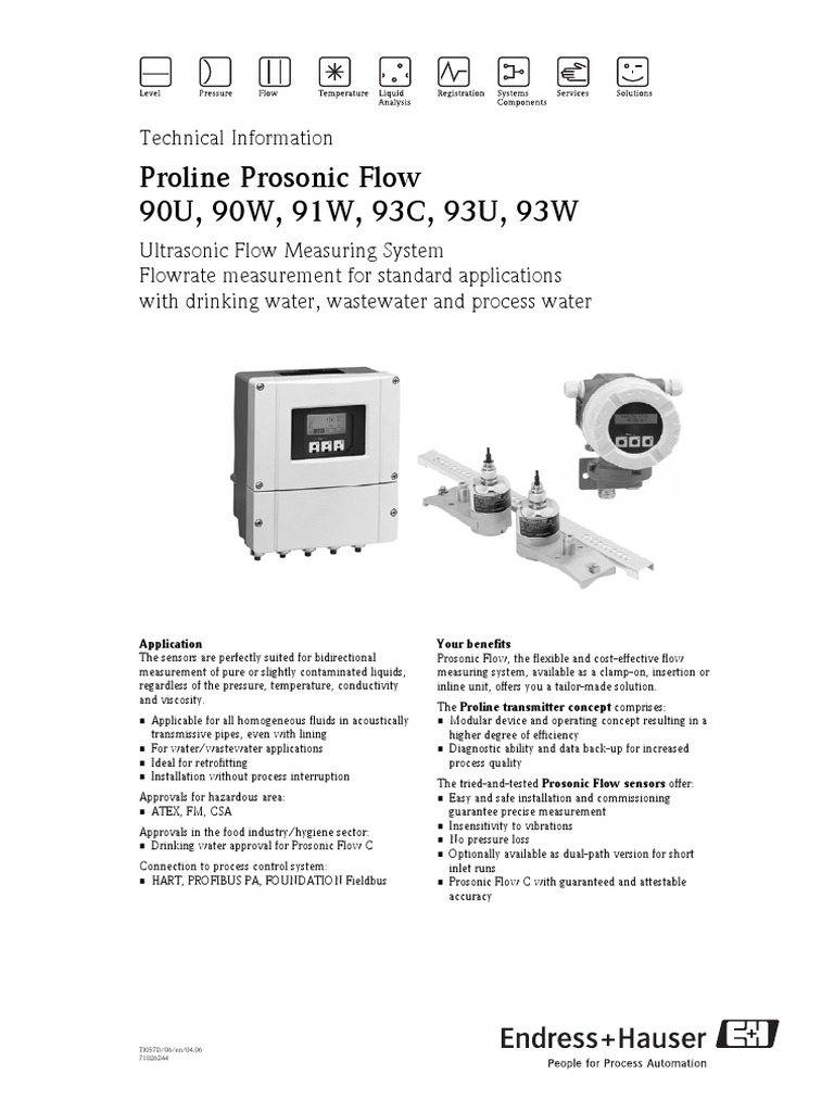 Proline Prosonic Flow 9.. | PDF | Flow Measurement | Pipe (Fluid ...