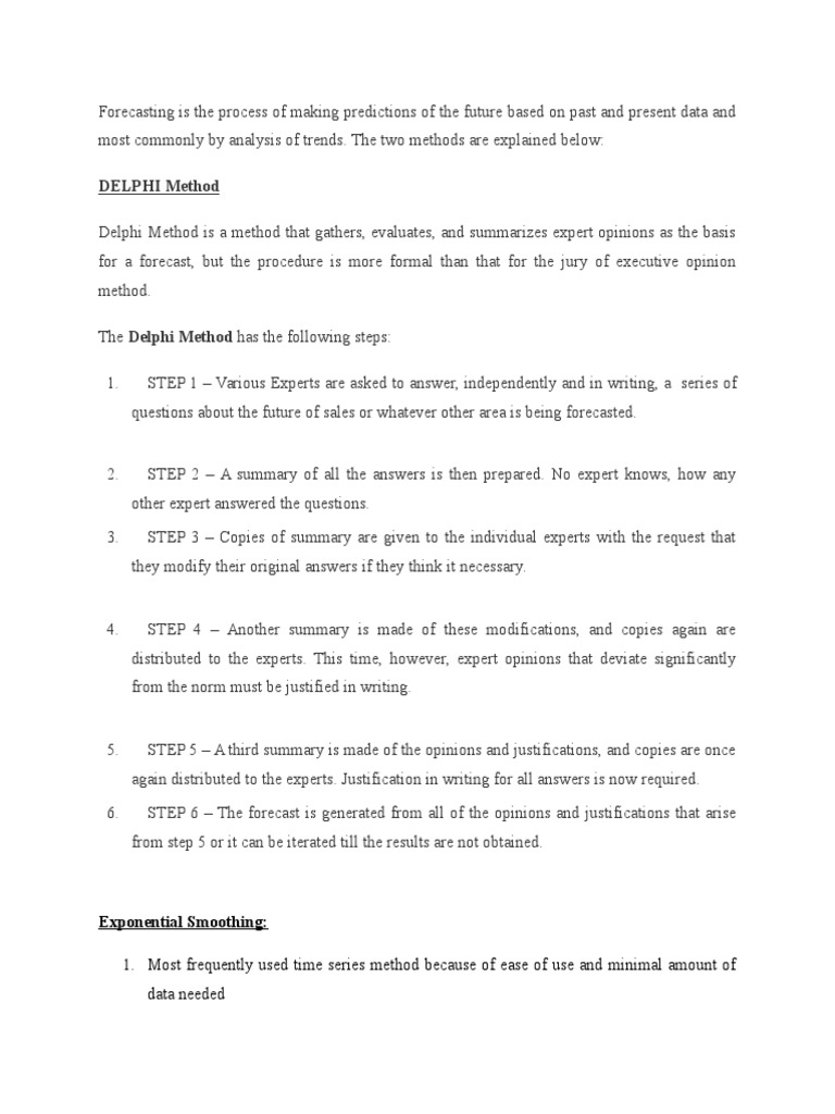 Forecasting Techniques | PDF | Forecasting | Statistical Inference