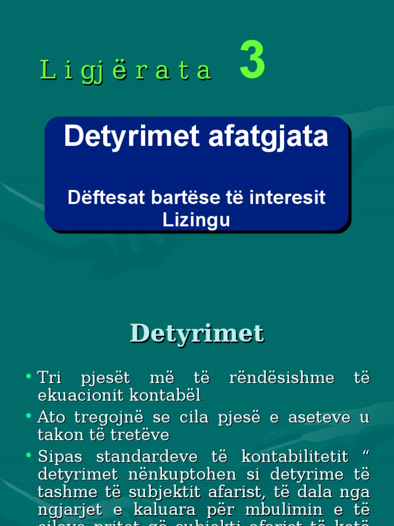 Ligjerata 3 - Detyrimet Afatgjata | PDF