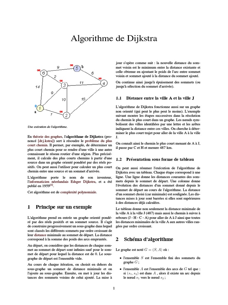 Dijkstra : Trouver le Chemin Optimal | PDF | Recherche opérationnelle ...