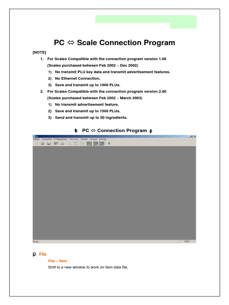 PC-Scale Connection Program User Manual Ver 3 Eng | PDF | Icon ...