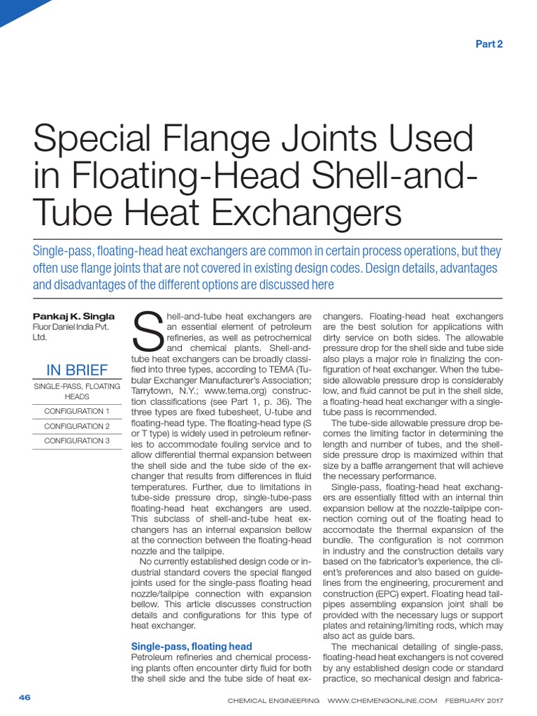 Special Flange Joints Used in Floating-Head Shell-And-Tube Heat ...