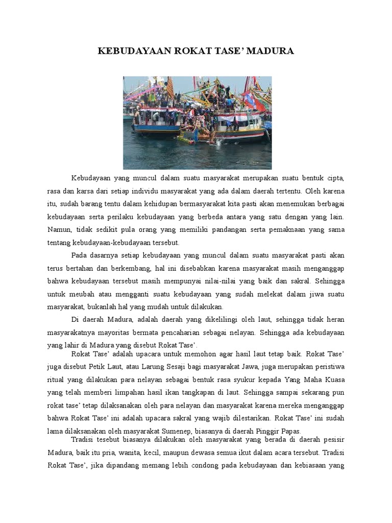 Rokat Tase' Kebudayaan Madura | PDF