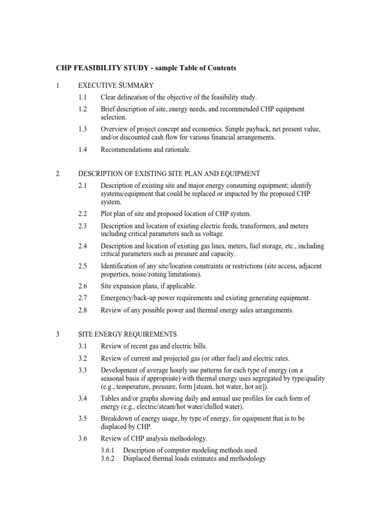 Sample CHP Feasability Report | PDF | Cogeneration | Feasibility Study