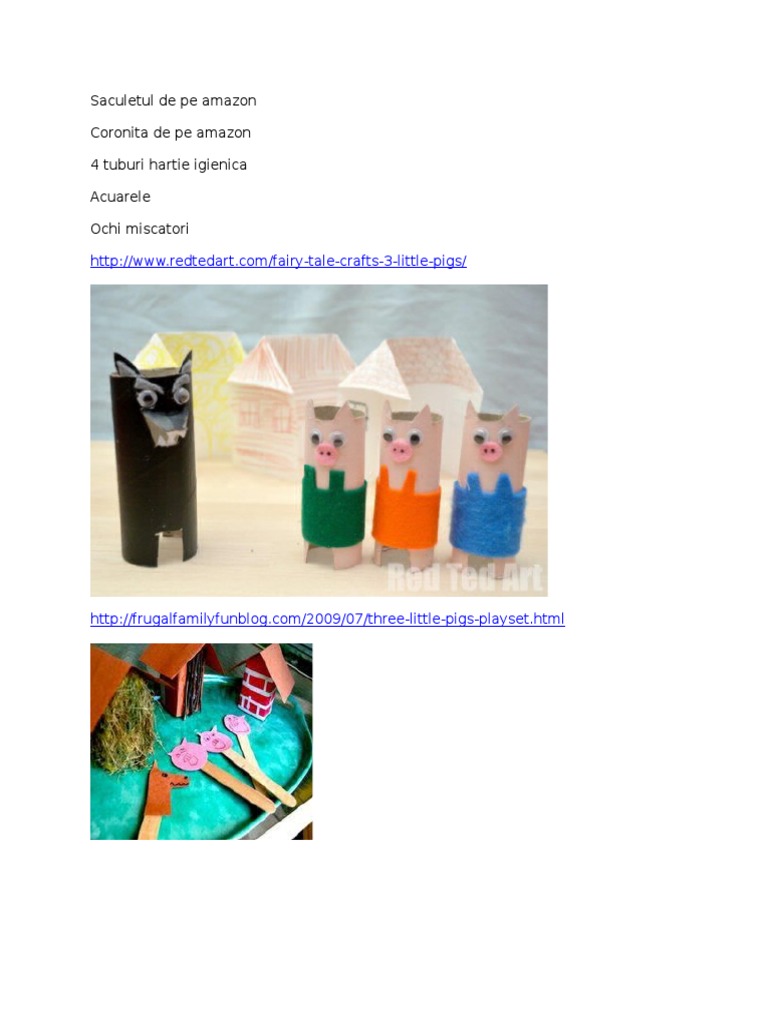 Three Little Pigs Craft Ideas | PDF | Cooking, Food & Wine