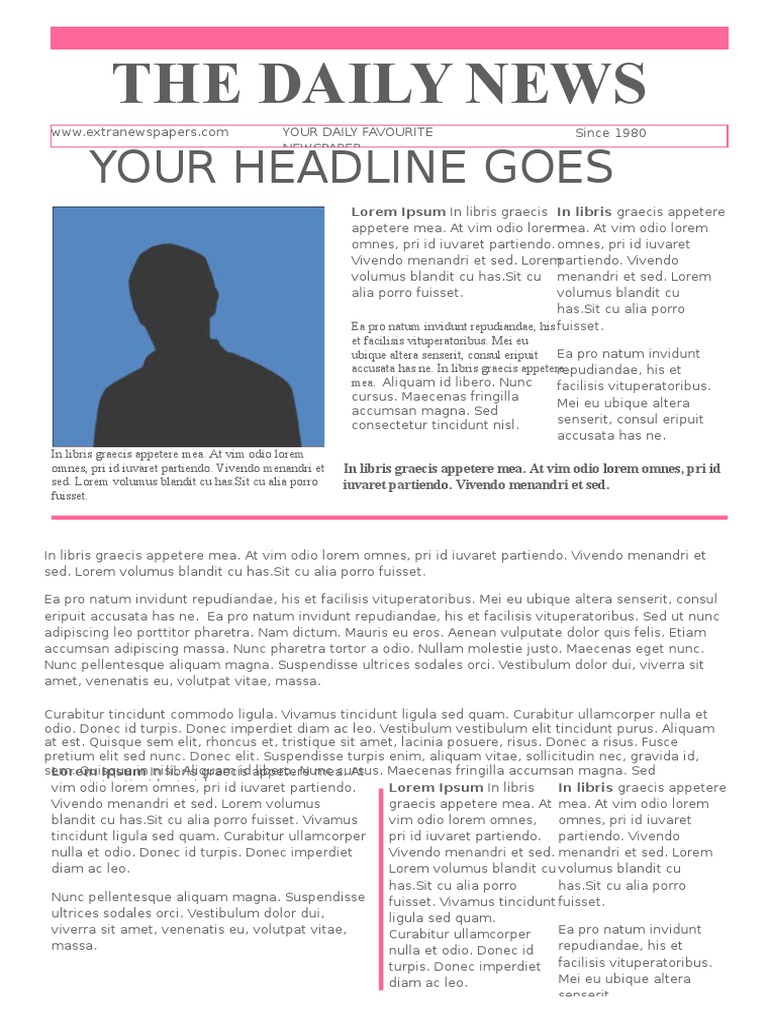 Word Newspaper Template 1 | PDF