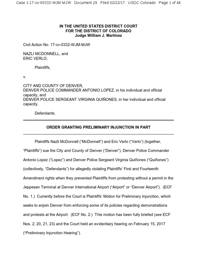 USDC-Colorado-Order - 03916833679 - 17-cv-0332-WJM-MJW | PDF | American ...