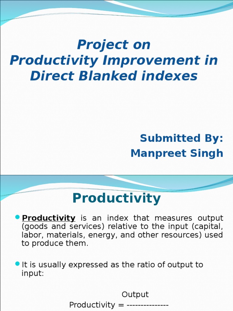 Productivity and Work Measurement | PDF | Labour Economics | Employment