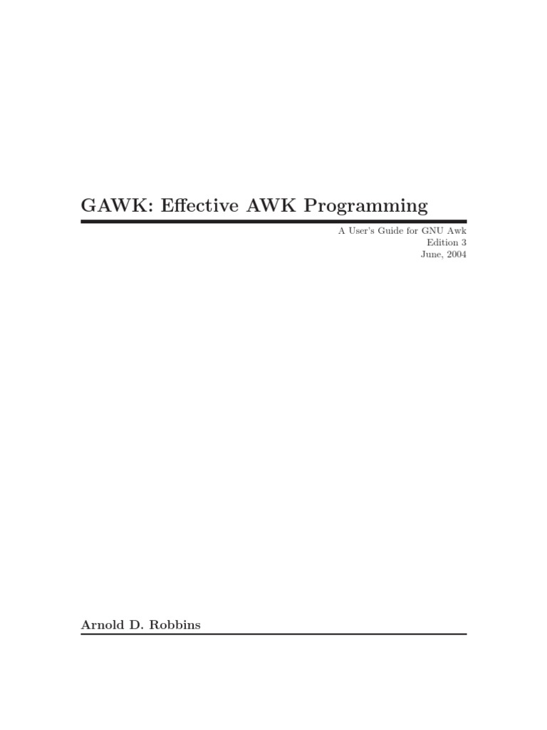 GAWK: E Ective AWK Programming | PDF | Regular Expression | Array Data ...