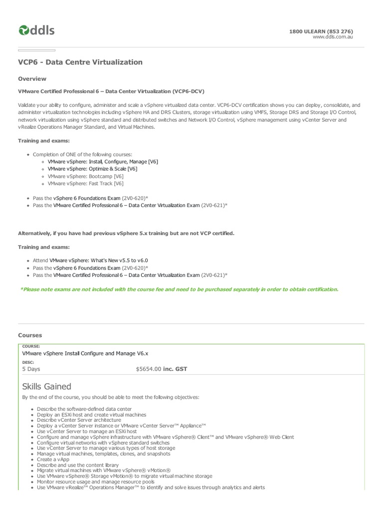 VCP6 Data Centre Virtualization | PDF | V Mware | Scalability