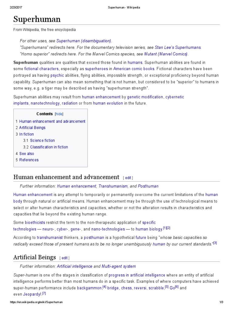 Superhuman: Human Enhancement and Advancement | PDF | Transhumanism ...