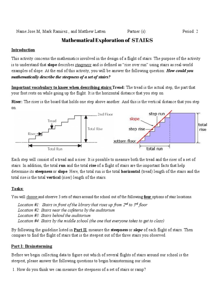 Mathematical Exploration of Stairs: Mathematically Describe The ...