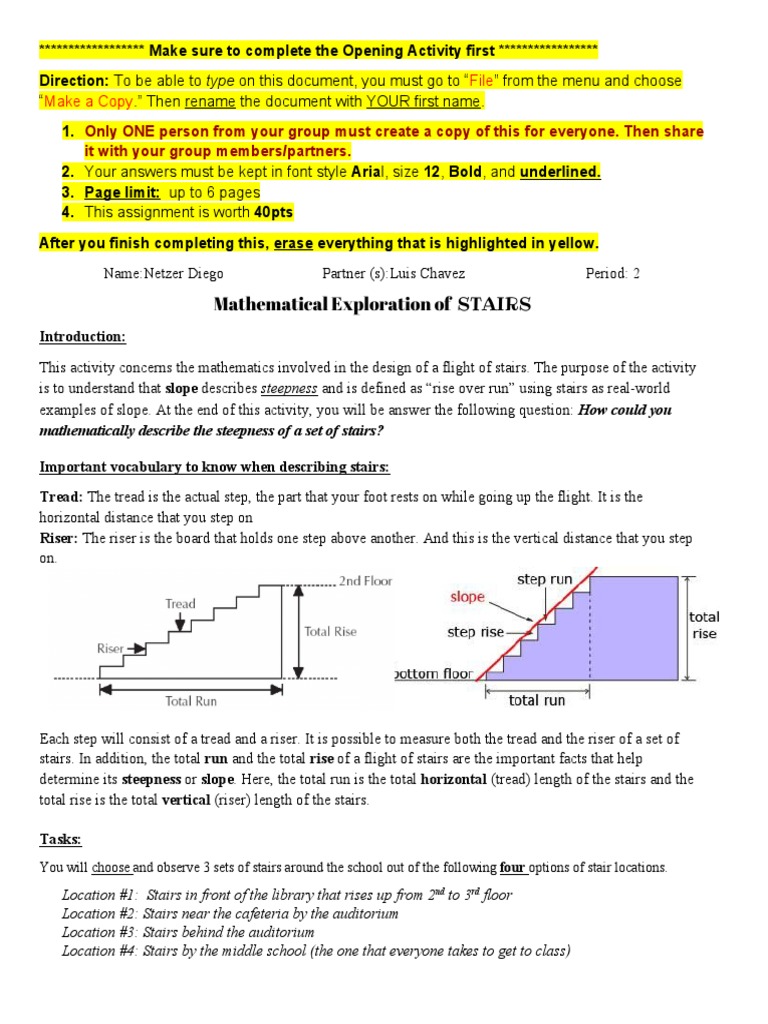 Mathematical Exploration of Stairs | PDF | Stairs | Teaching Mathematics
