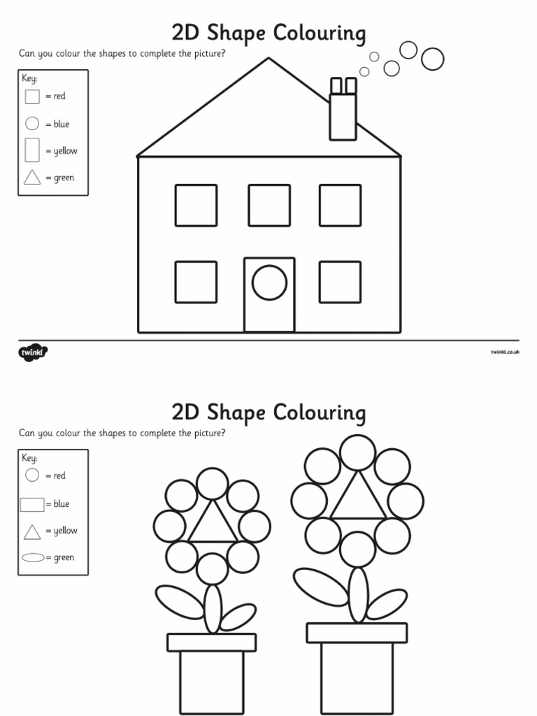 T N 4957 Colour by 2D Shapes PDF | PDF