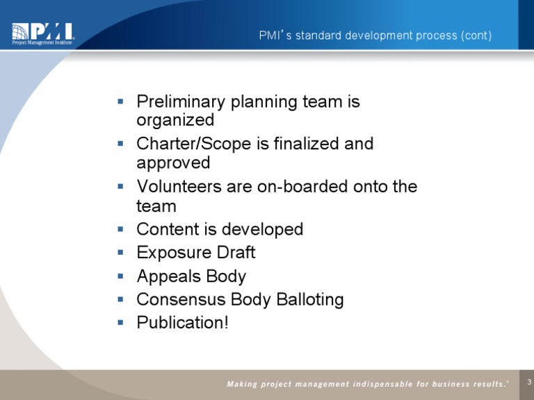 PMI's Standard Development Process (Cont) | PDF