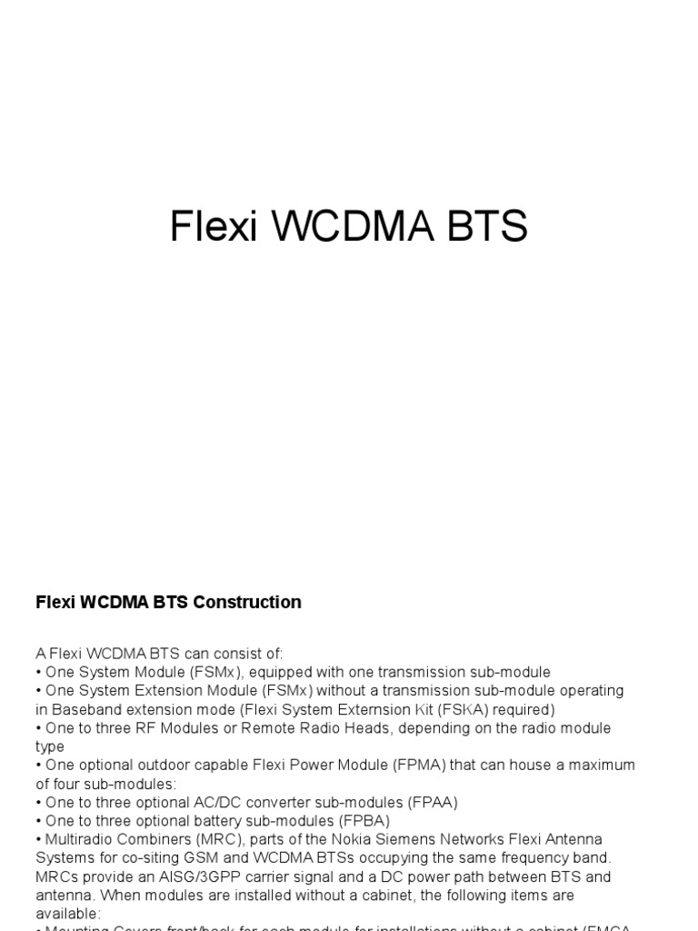 Flexi Wcdma Bts | PDF | Antenna (Radio) | Electrical Connector