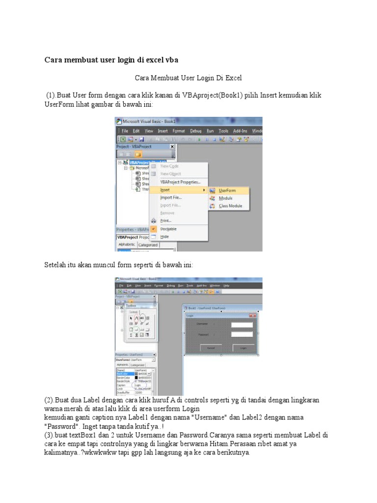 Cara Membuat User Login Di Excel Vba | PDF | Komputer