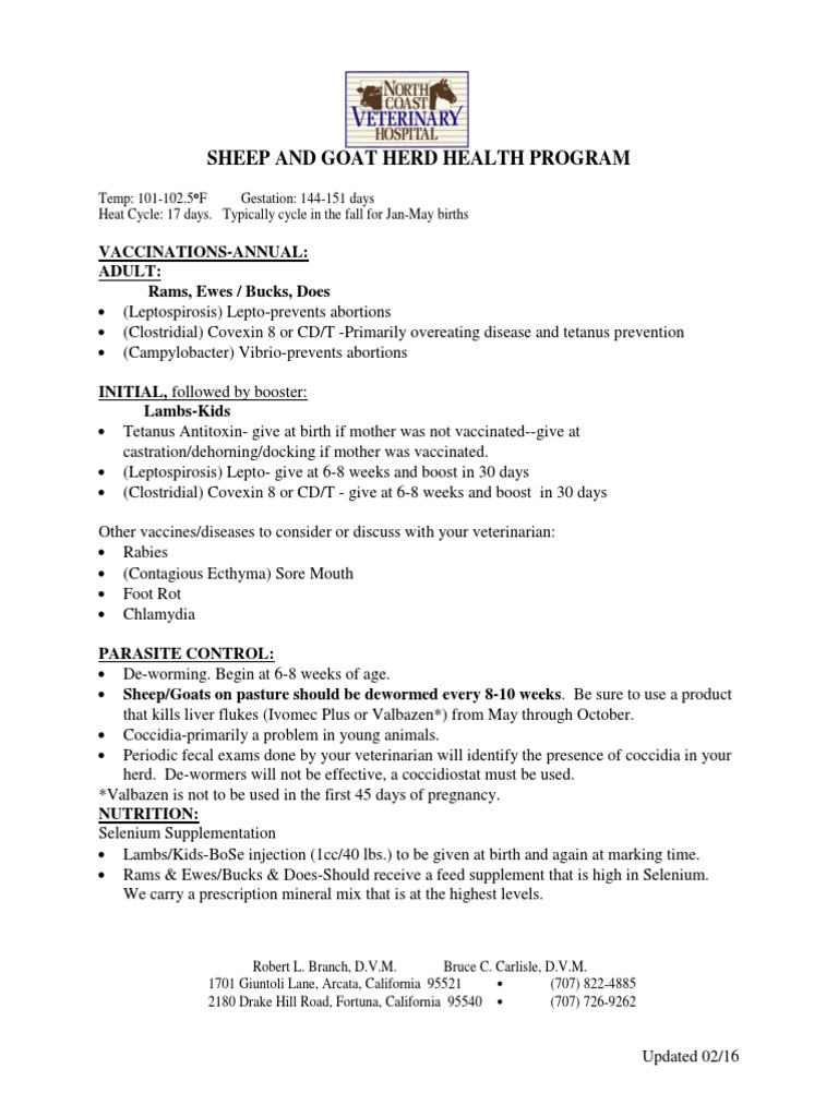 Sheep and Goat Health Program Guide | PDF