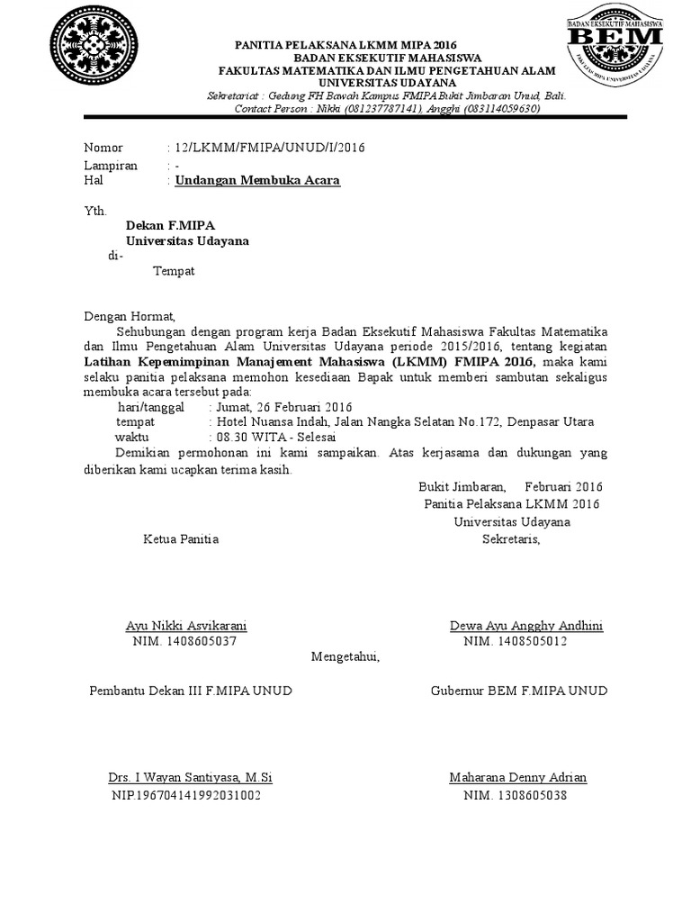 12 Undangan Membuka Acara | PDF