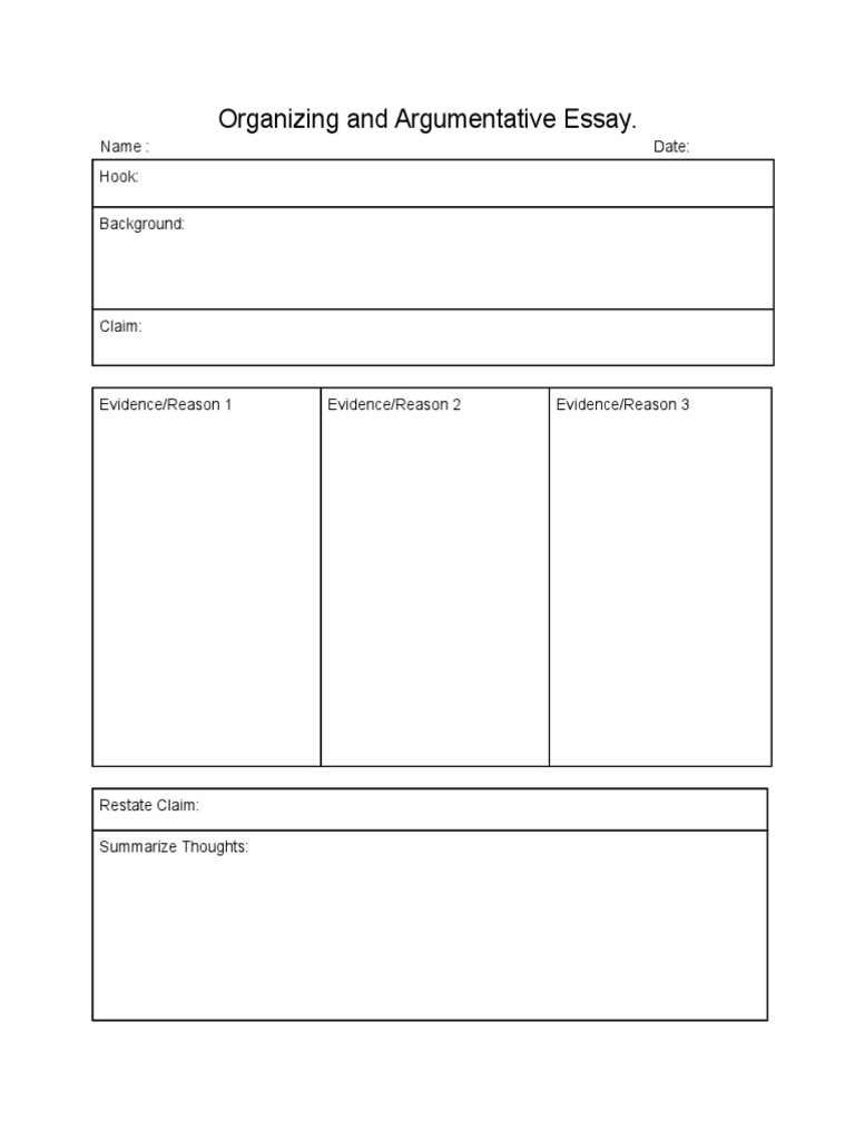 Organizing an Argumentative Essay | PDF