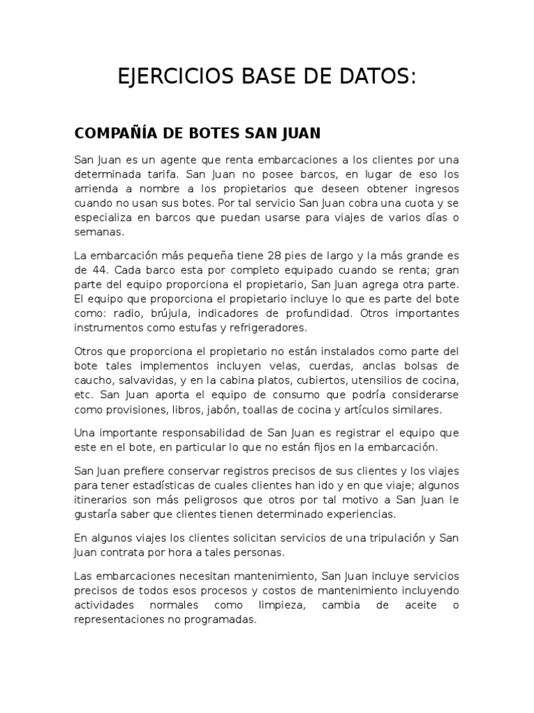 Ejercicios Base de Datos | PDF