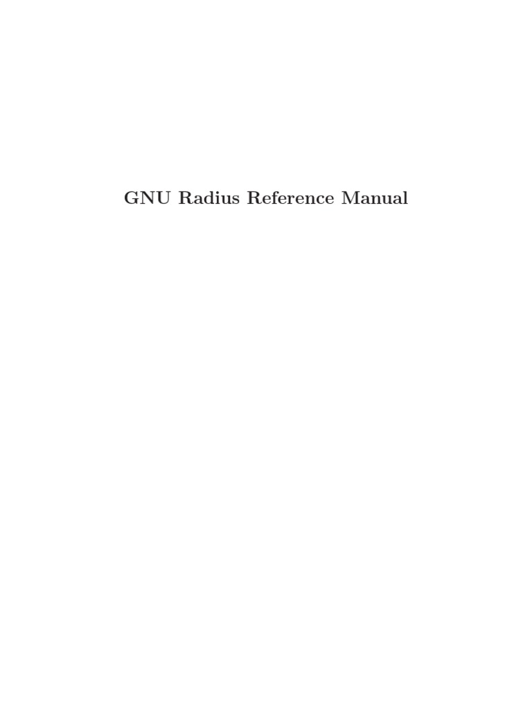 GNU Radius Reference Manual | PDF | Radius | Computer Data
