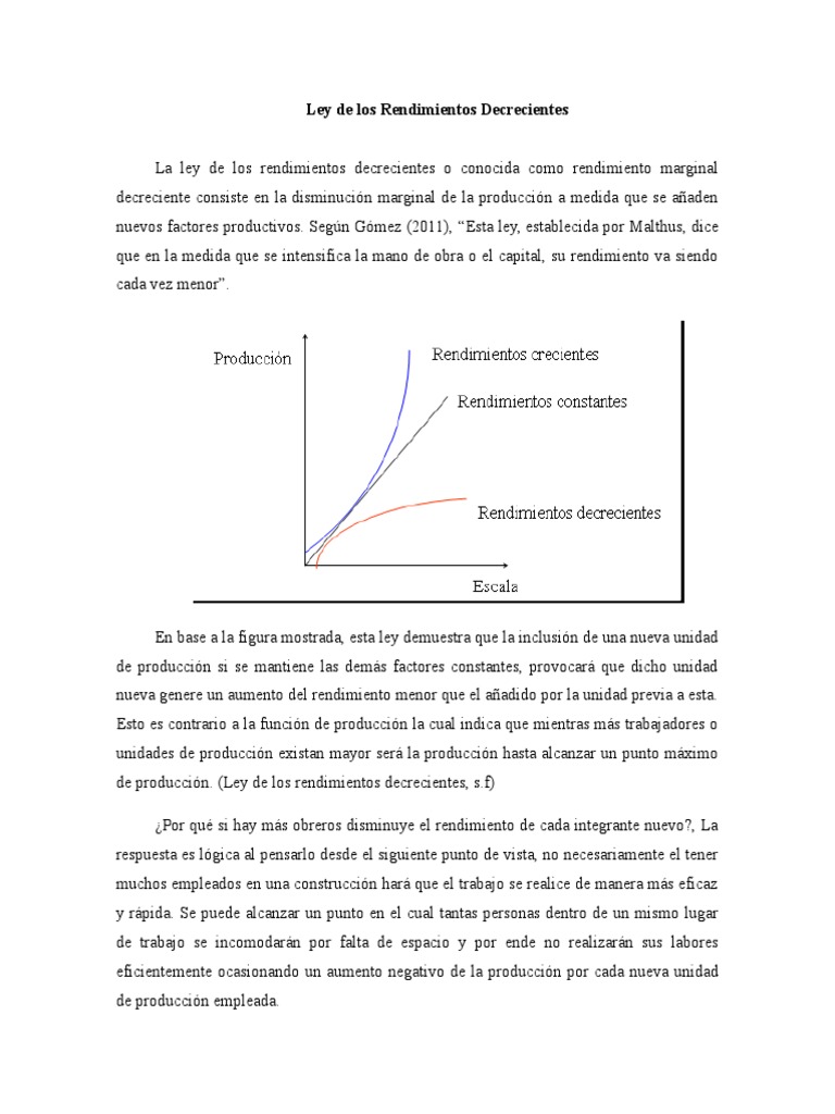 Ley De Los Rendimientos Decrecientes Pdf