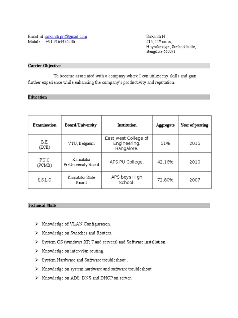 Srikanth New Resume | PDF