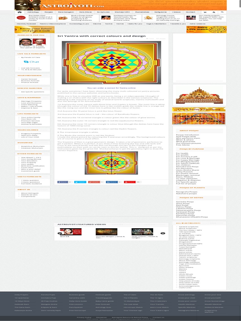 Sri Yantra With Correct Colours and Design | PDF | Tantra | Shiva
