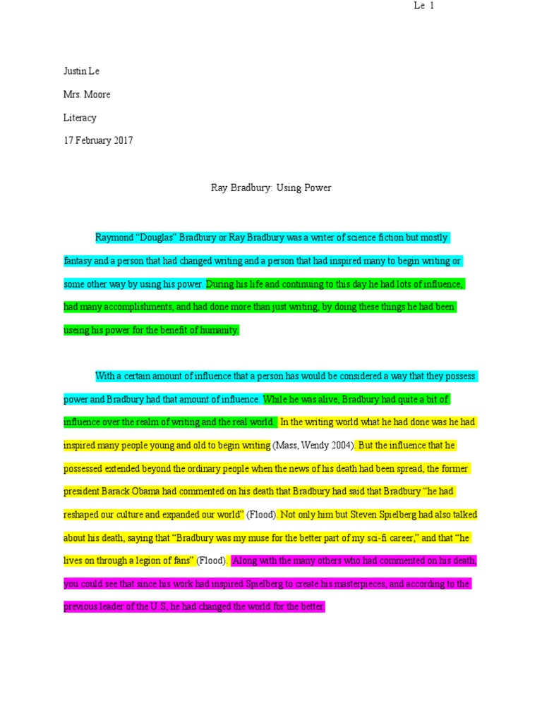 Ray Bradbury: Using Power | PDF | Ray Bradbury | Science Fiction