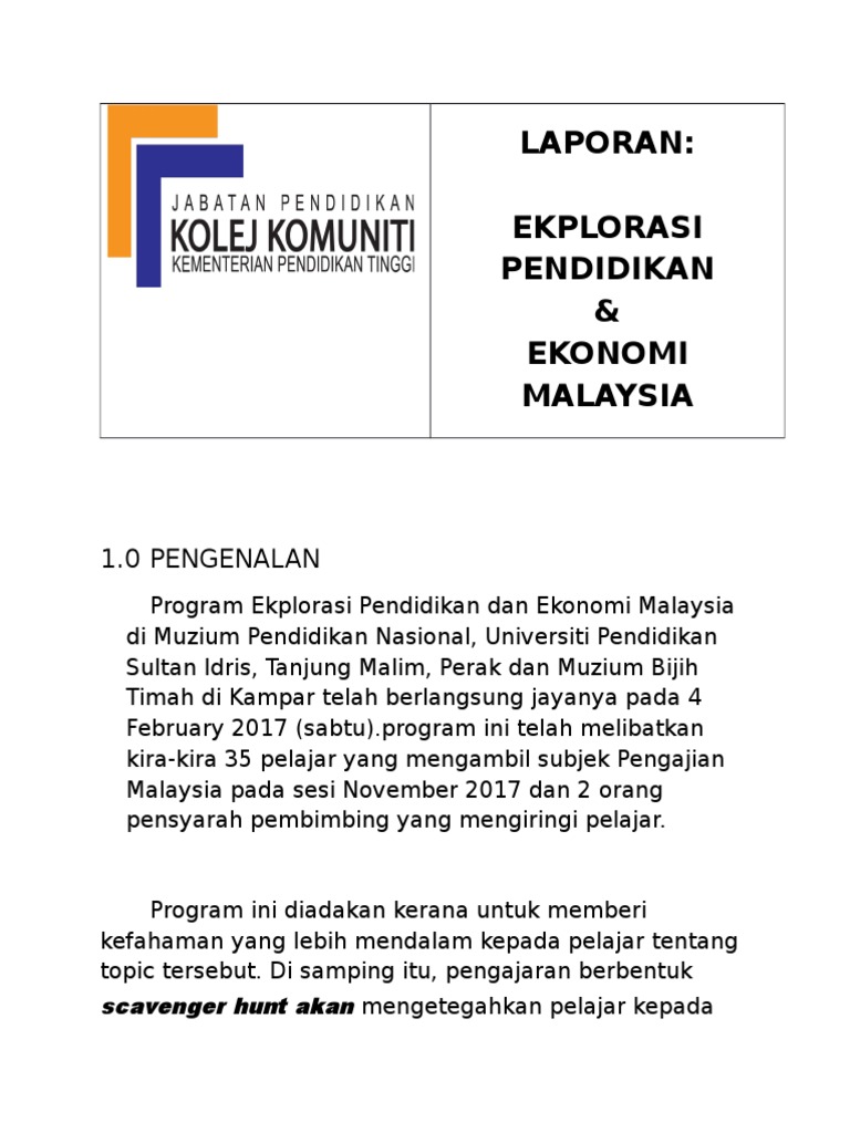 Contoh Laporan Lawatan | PDF