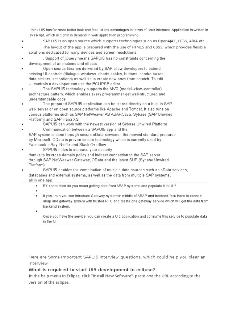 SAPUI5 Interview Questions | PDF | Json | Model–View–Controller