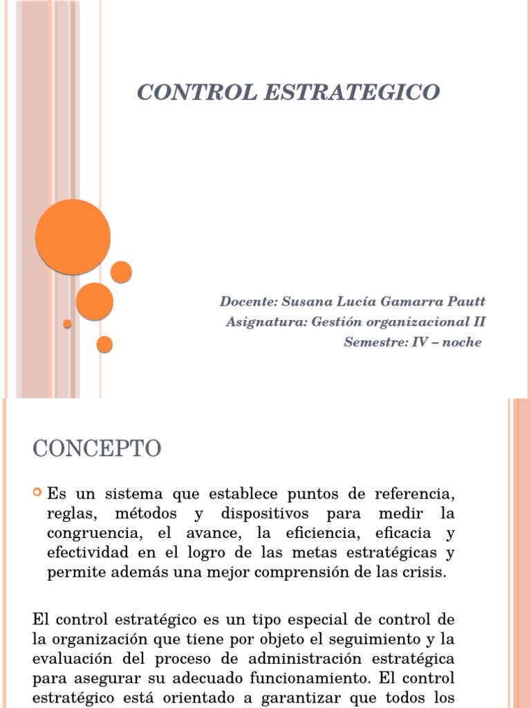 Control Estrategico | PDF | Planificación | Ciencia cognitiva