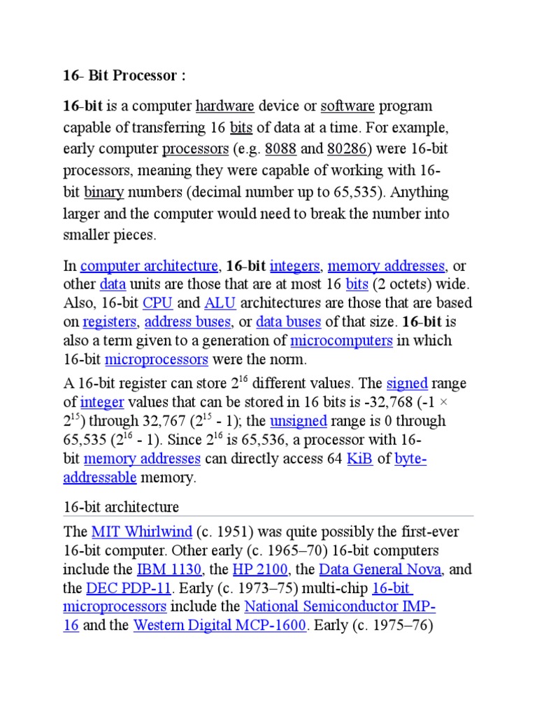 16 Bit 32 Bit Processor | PDF | Central Processing Unit | Electronic ...