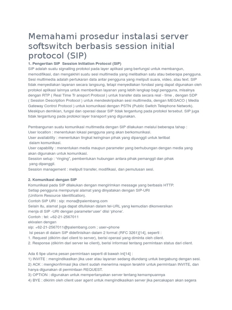 Memahami Prosedur Instalasi Server Softswitch Berbasis Session Initial ...
